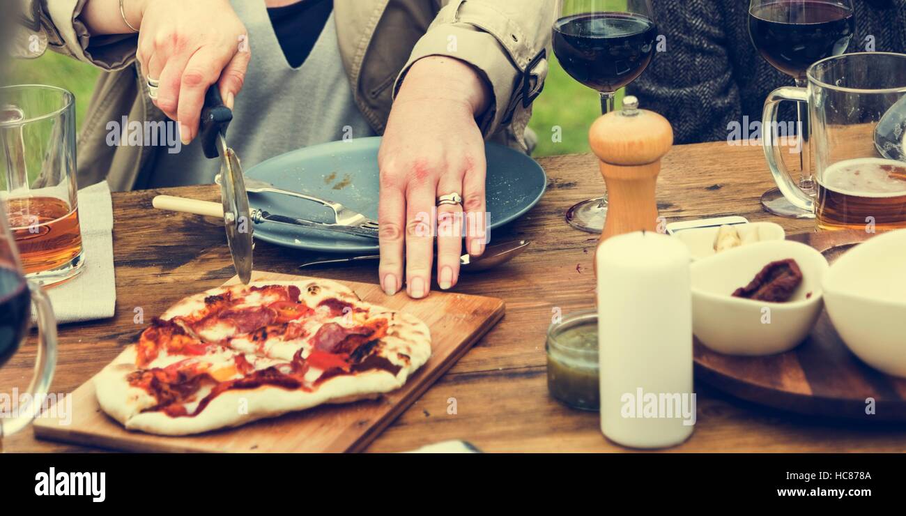 Group Of People Dining Concept Stock Photo - Alamy
