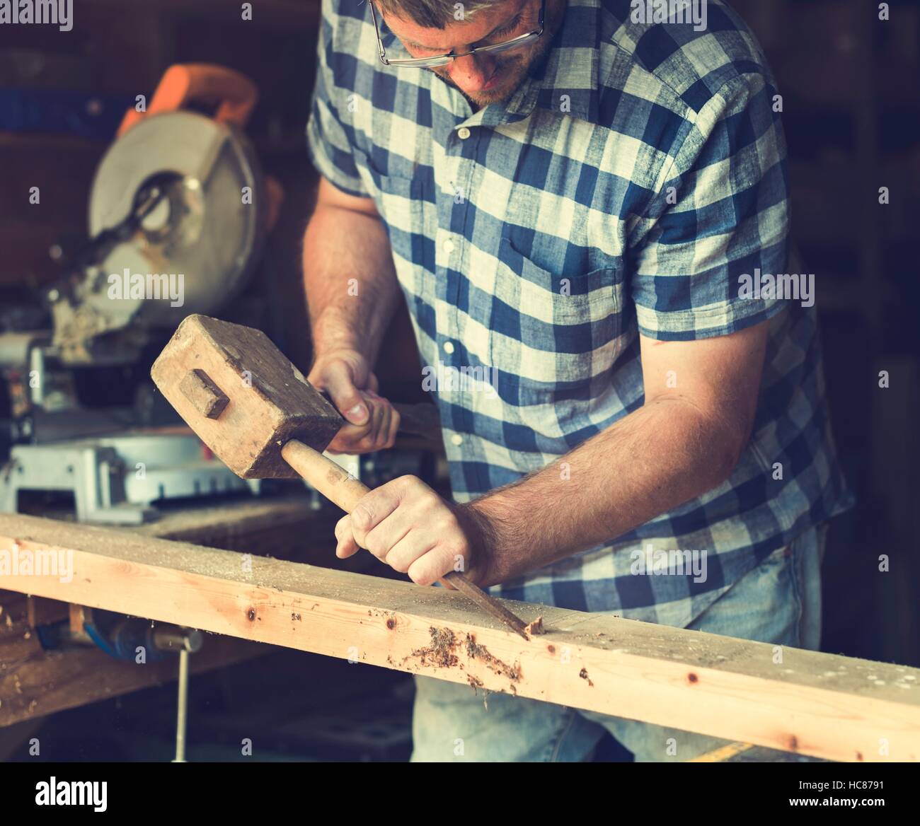 Carpenter Craftman Lumber Timber Woodwork Concept Stock Photo - Alamy
