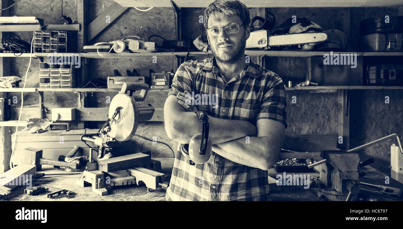 Carpenter Craftman Lumber Timber Woodwork Concept Stock Photo - Alamy