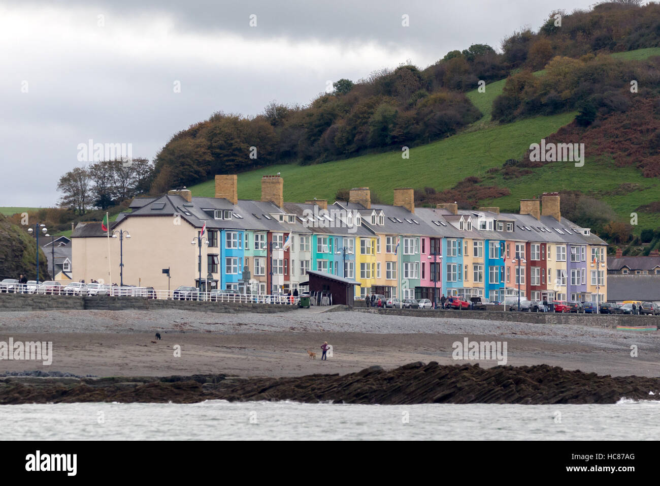 Aberystwyth seafront houses at south marine Stock Photo - Alamy
