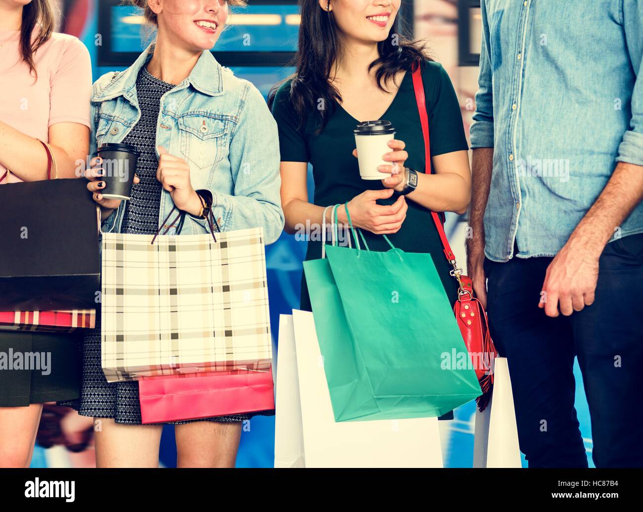 Group Of People Shopping Concept Stock Photo - Alamy