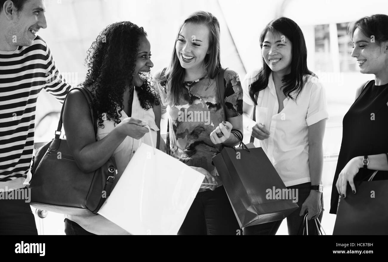 Group Of People Shopping Concept Stock Photo - Alamy