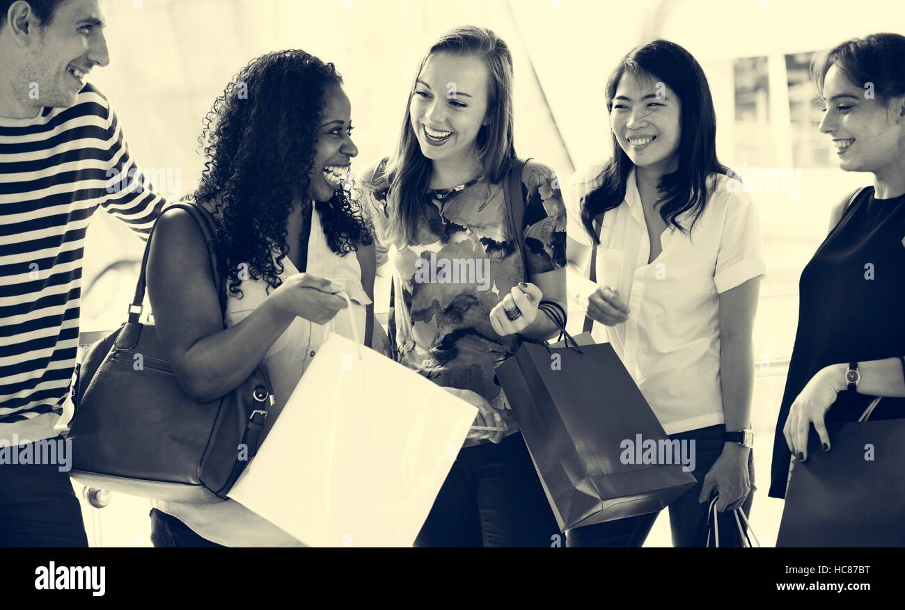 Group Of People Shopping Concept Stock Photo - Alamy