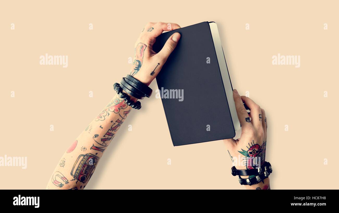 Tattoo Notebook Document Idea Write Organizer Concept Stock Photo - Alamy
