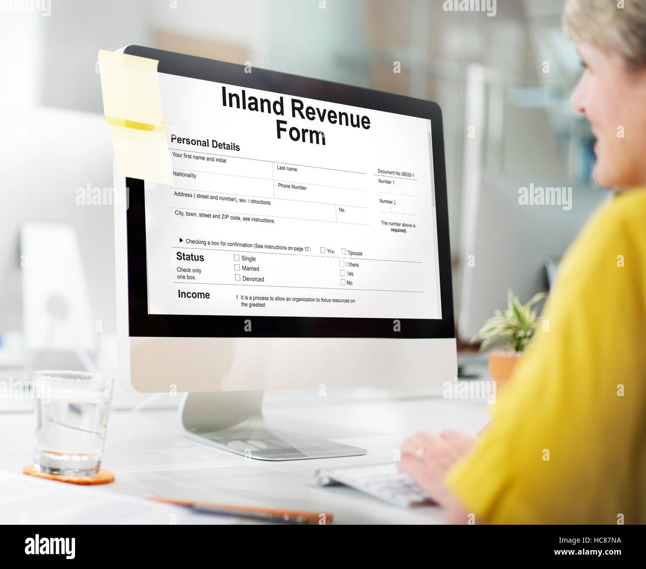 Inland Revenue Form Details Concept Stock Photo - Alamy