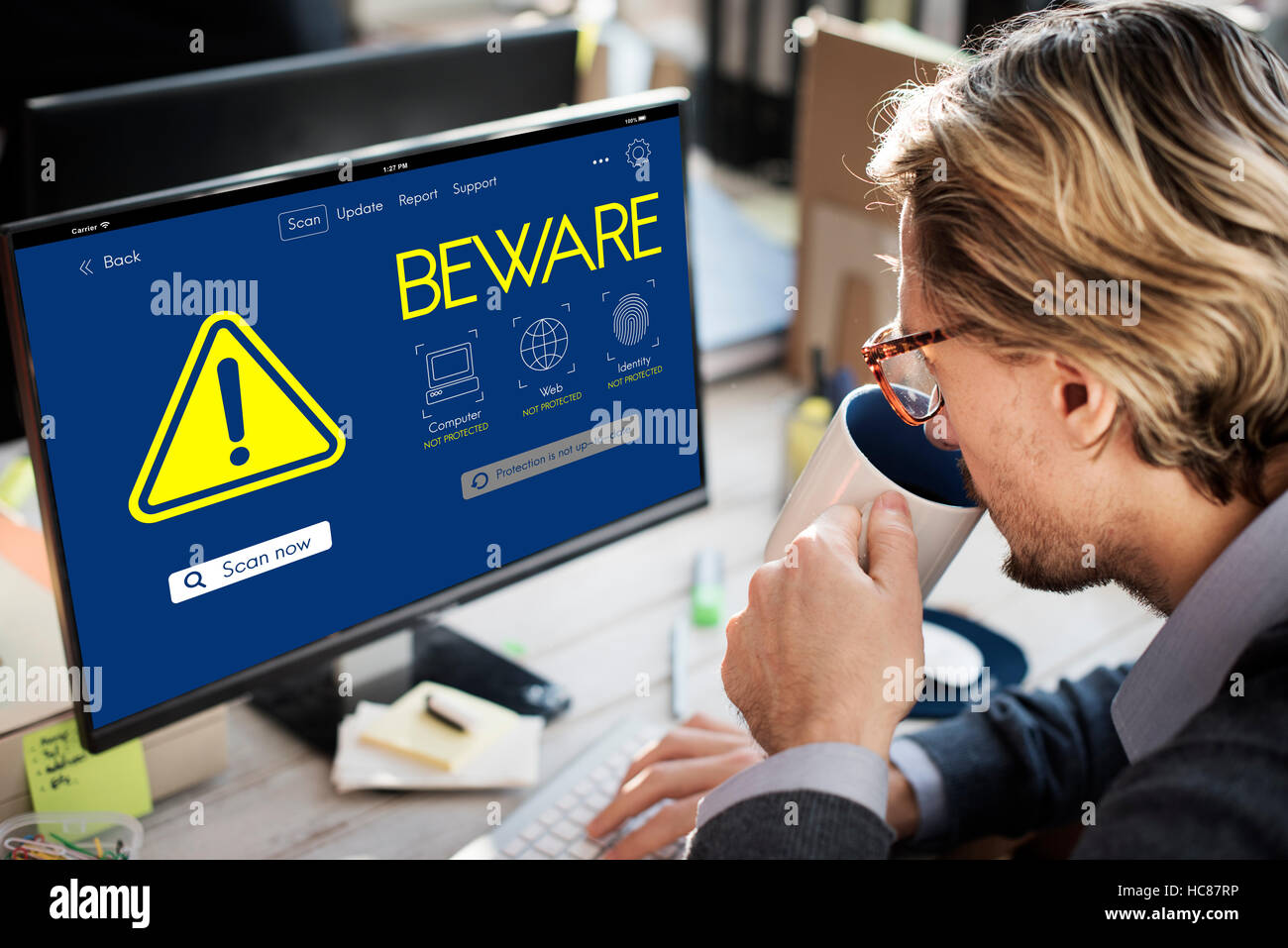 Beware Caution Risk Danger Attention Concept Stock Photo - Alamy