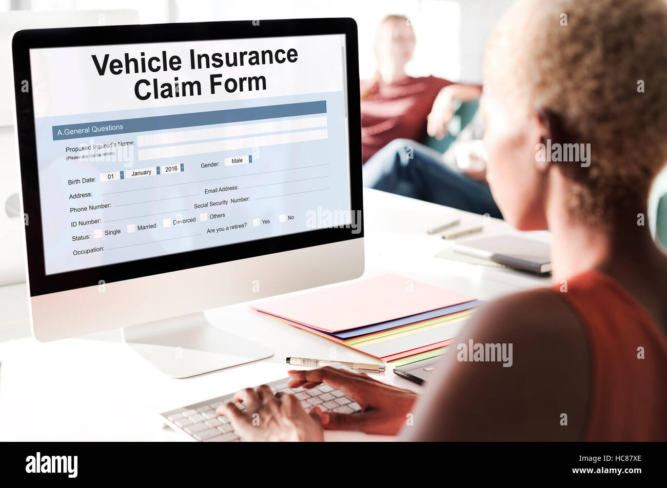 Vehicle Insurance Claim Form Concept Stock Photo - Alamy