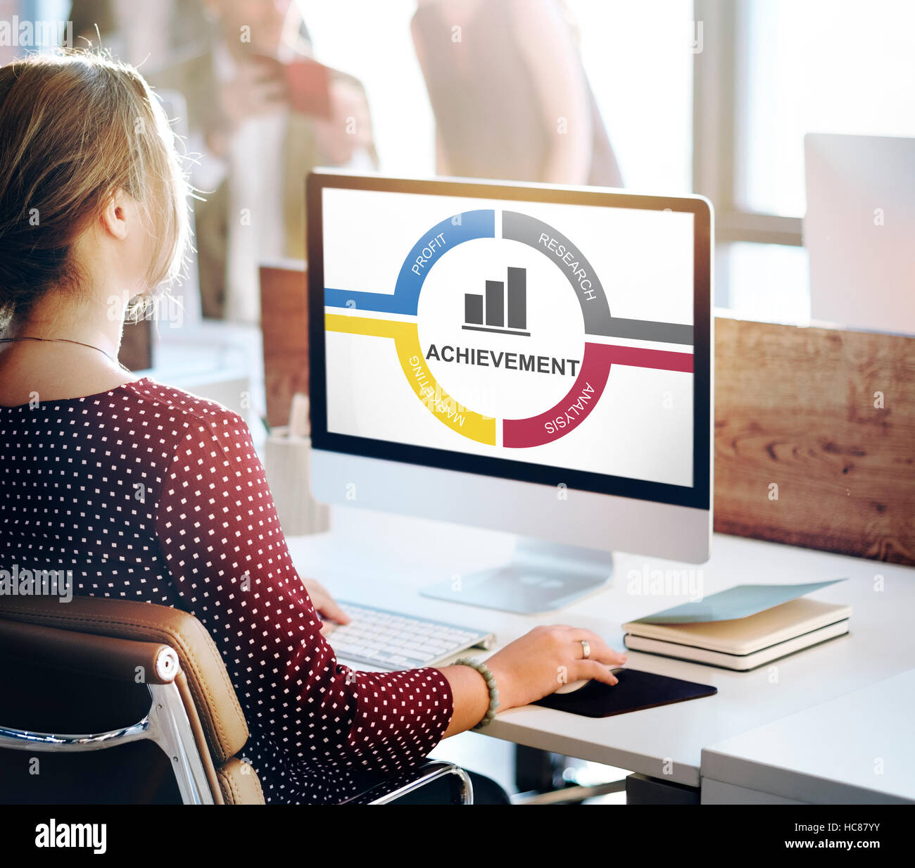 Target Achievement Mission Bar Chart Concept Stock Photo - Alamy