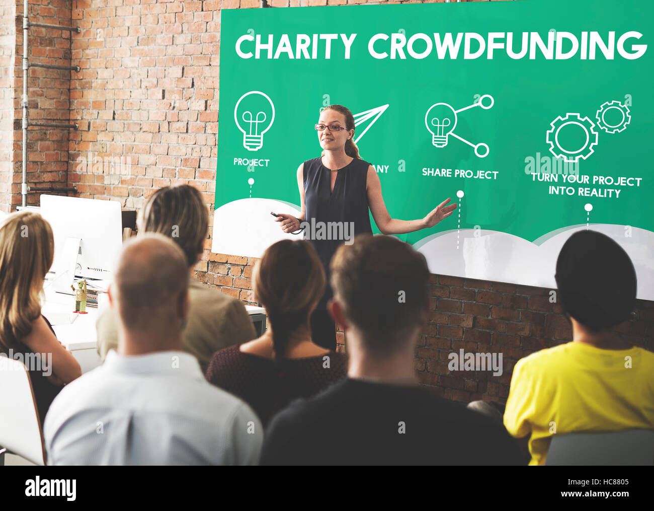 Crowdfunding Startup Business Crowdsourcing Cooperation Graphic Concept ...