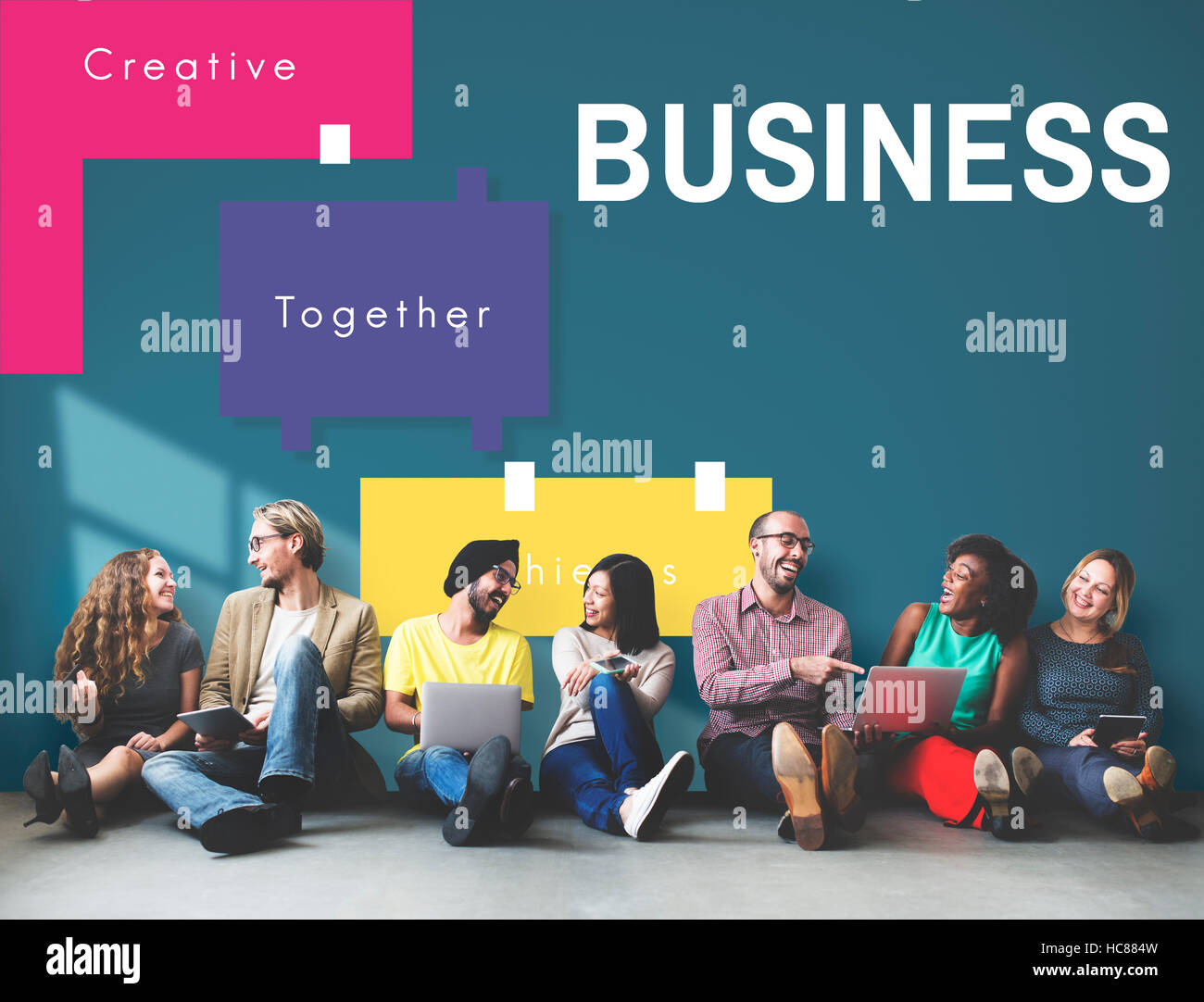 Achievement Teamwork Creative Together Collaboration Graphic Concept ...