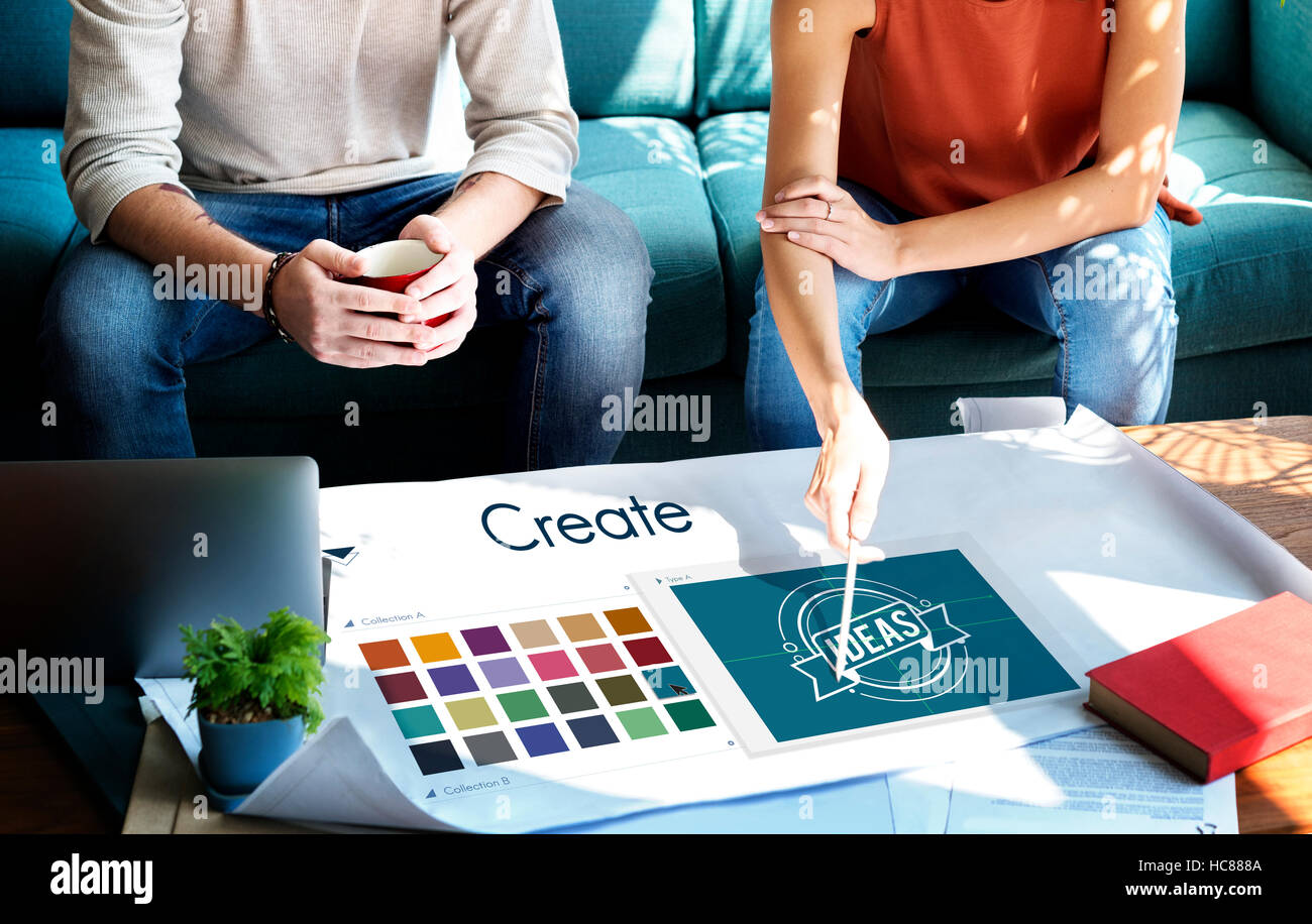 Create Inspiration Design Logo Concept Stock Photo - Alamy