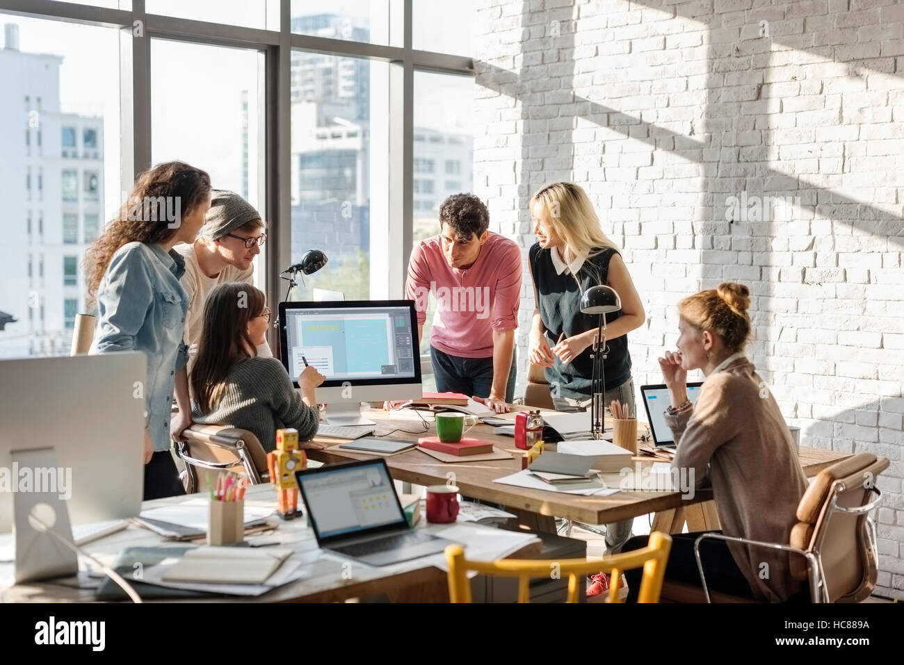 Teamwork Discussion Meeting Brainstorming Start up Concept Stock Photo ...