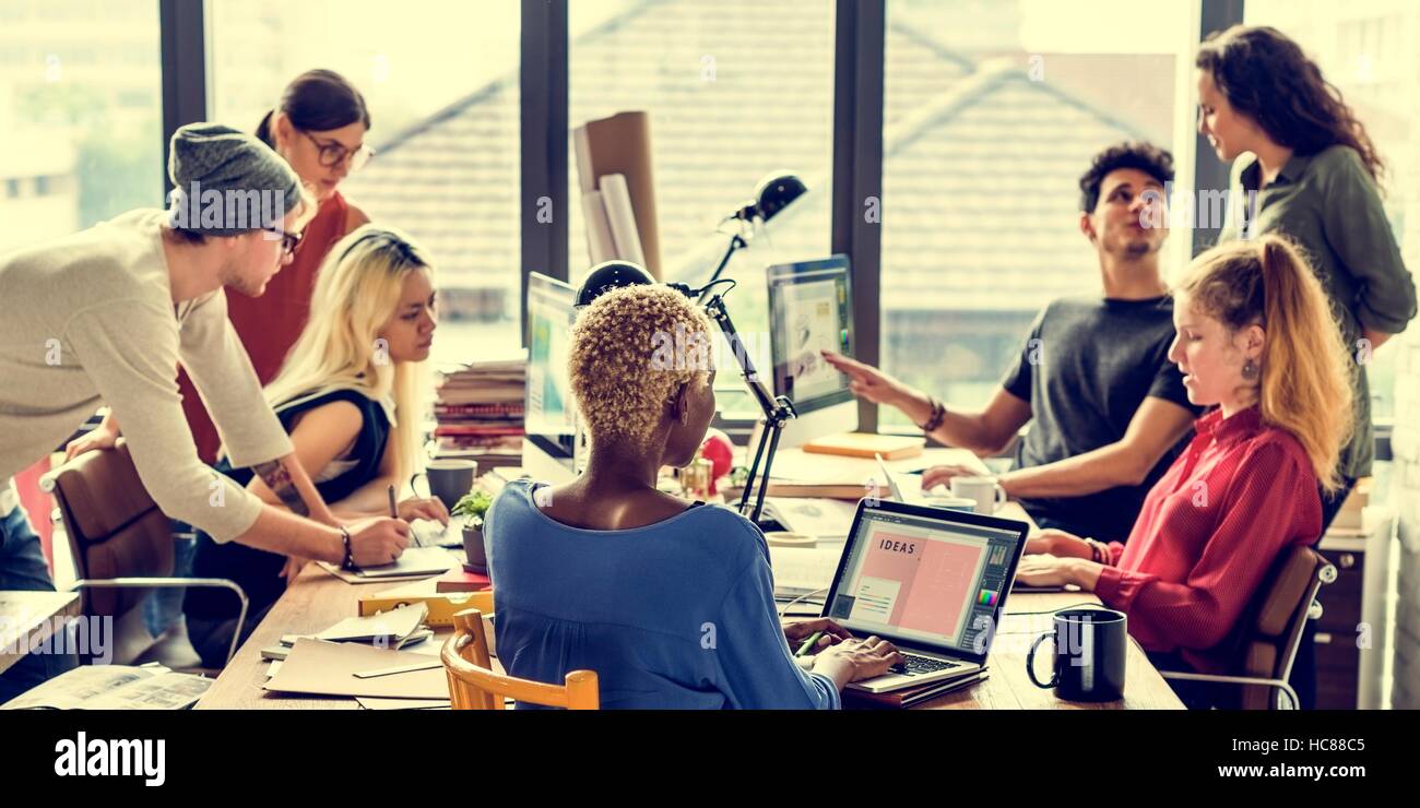 Teamwork Together Professional Occupation Concept Stock Photo - Alamy