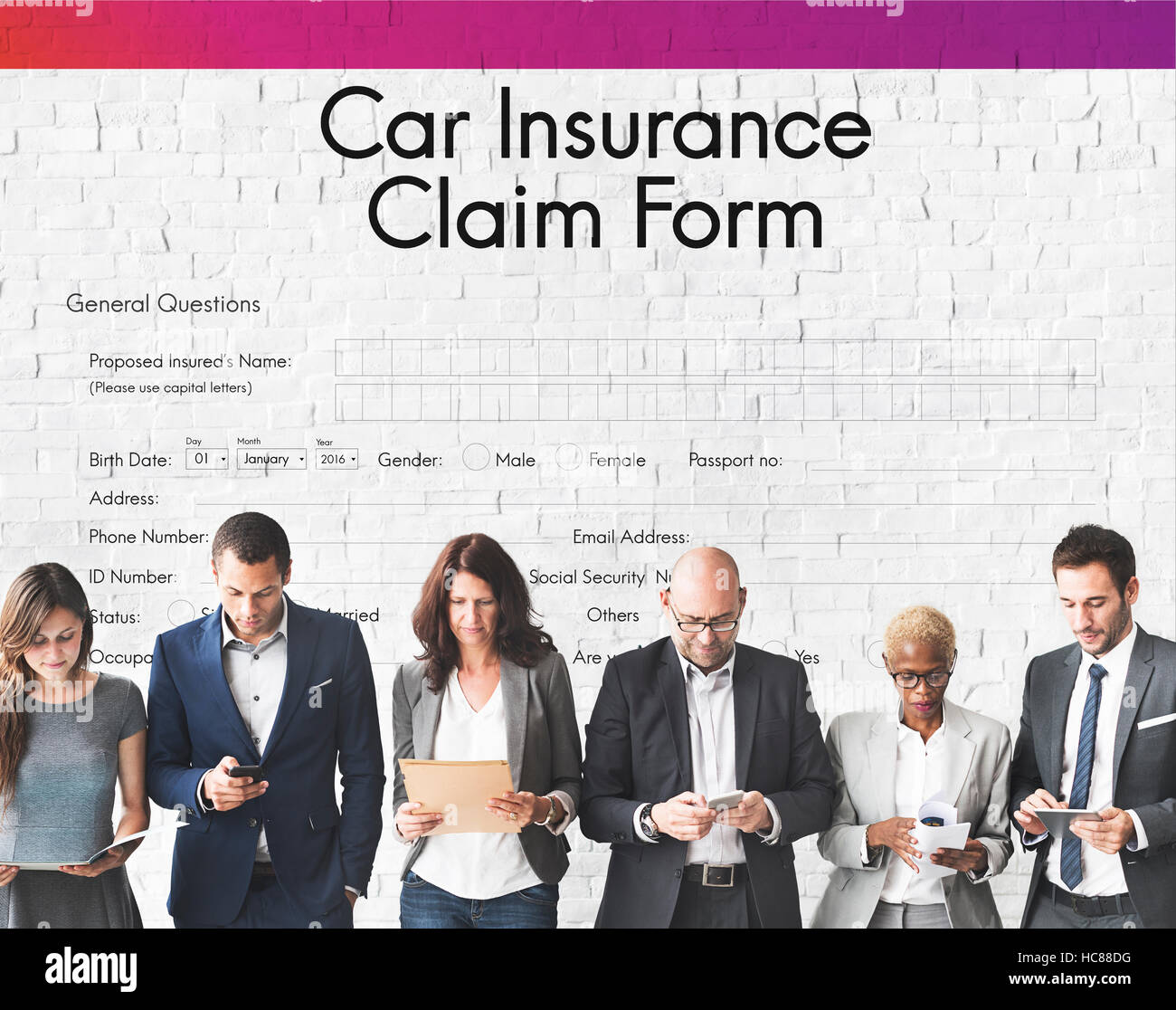 Car Insurance Claim Form Concept Stock Photo - Alamy