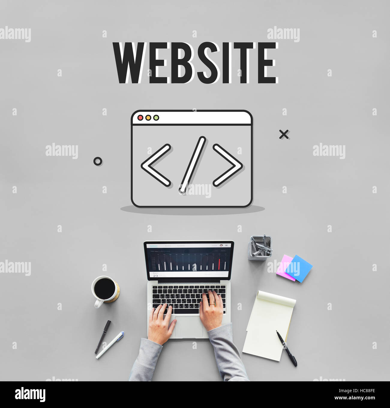 Web Development Symbol Icon Concept Stock Photo - Alamy