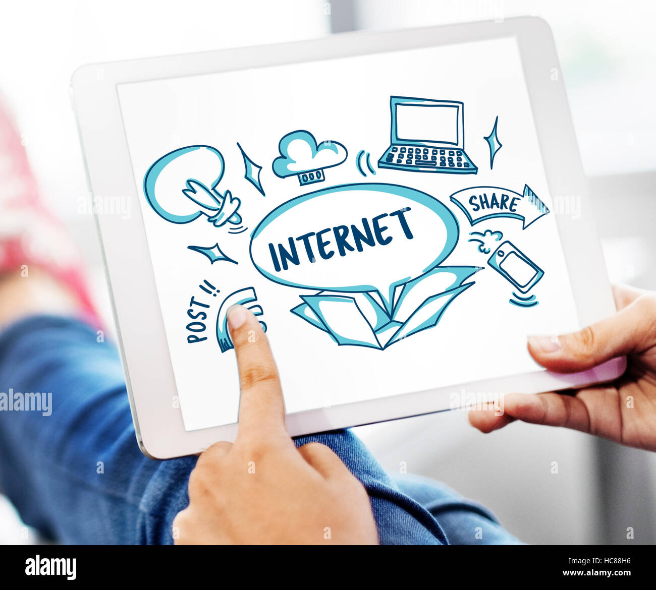 Internet Technology Ideas Outside Box Sketch Concept Stock Photo - Alamy