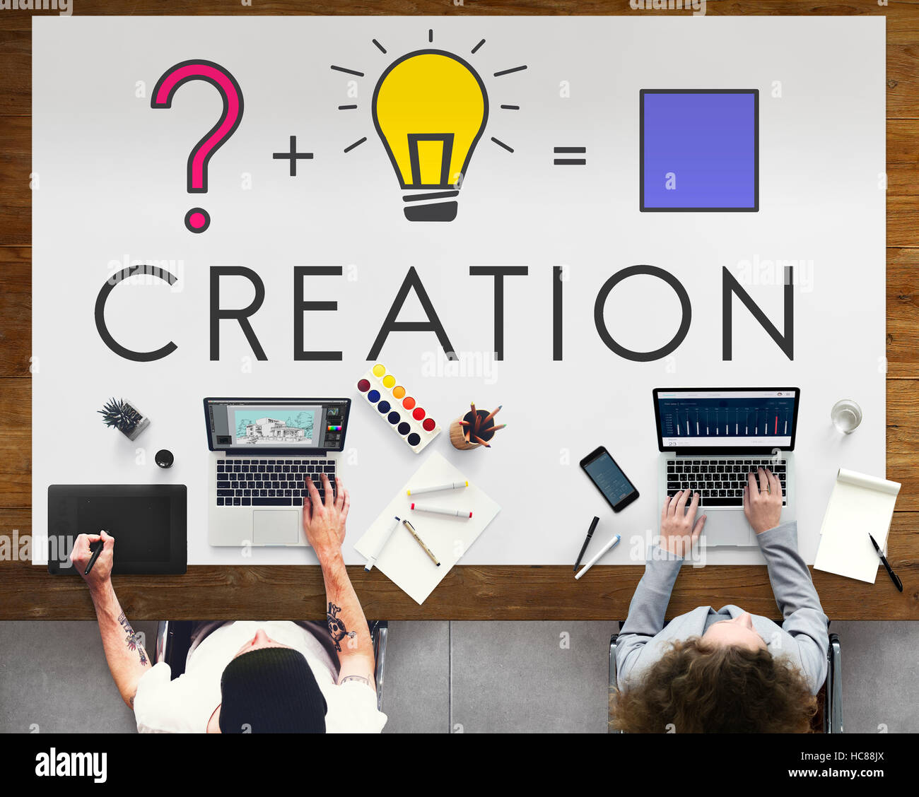 Creative Curiosity Ideas Equation Concept Stock Photo - Alamy