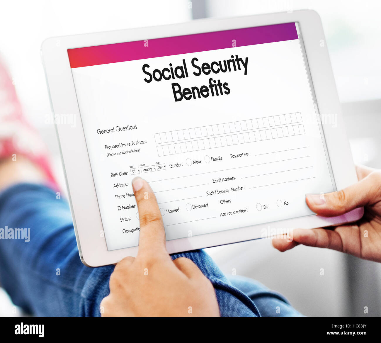 Social Security Benefits Form Concept Stock Photo - Alamy