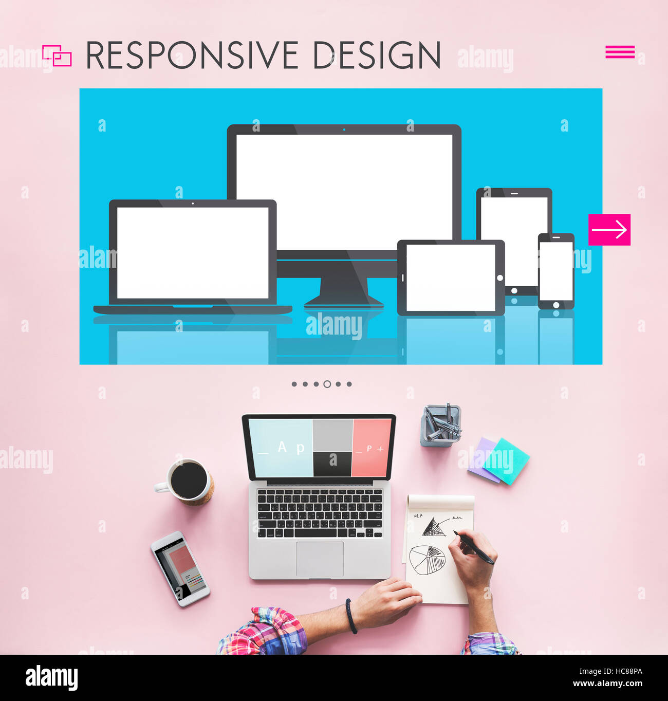 Responsive Design Layout Software Concept Stock Photo - Alamy