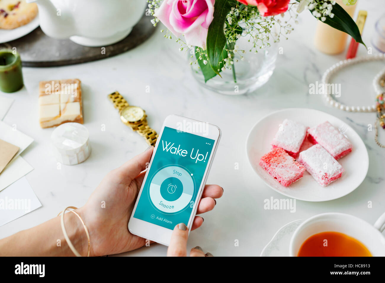 Alarm Clock Wake Up Time Reminder Personal Organizaer Concept Stock ...