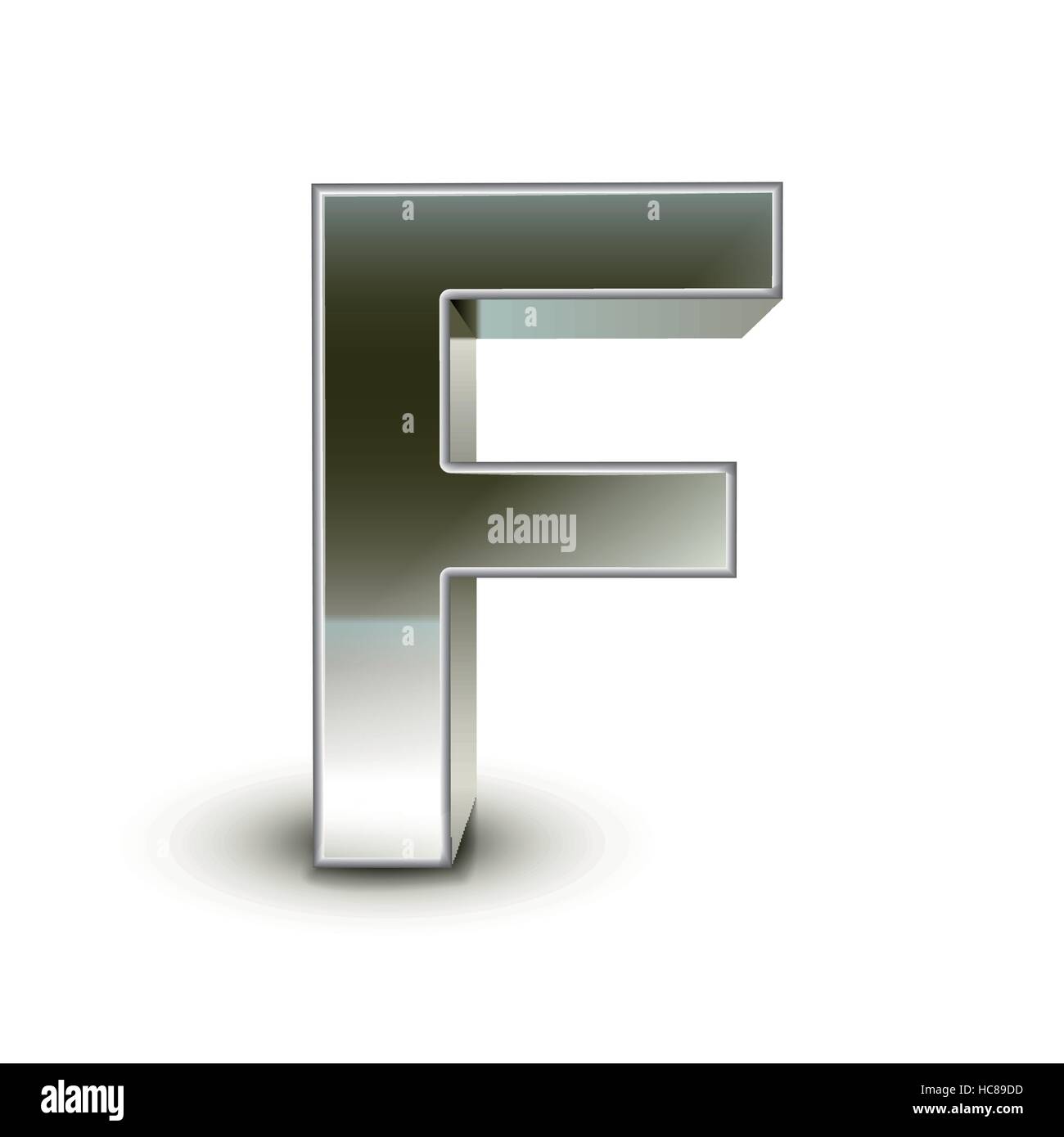 3d silver steel letter F isolated white background Stock Vector Image ...