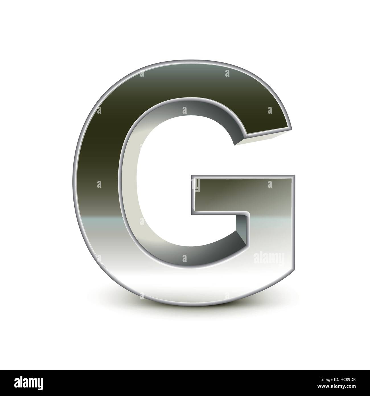 3d silver steel letter G isolated white background Stock Vector Image ...