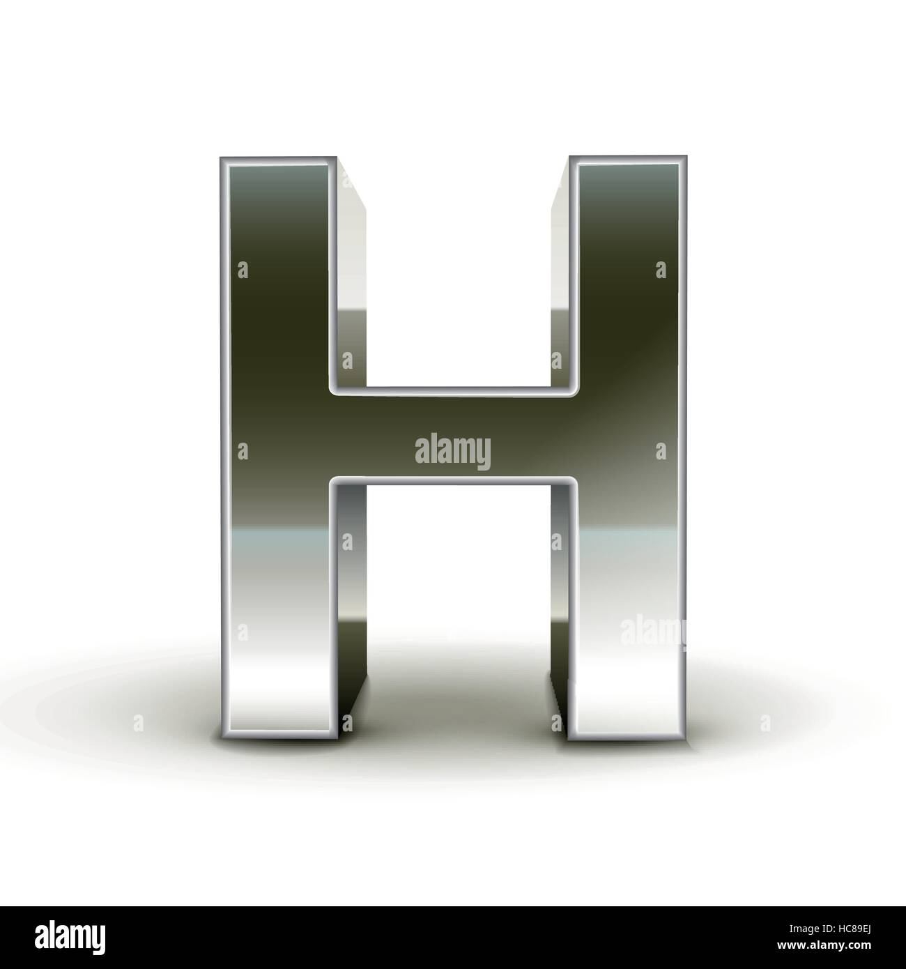 3d silver steel letter H isolated white background Stock Vector Image ...