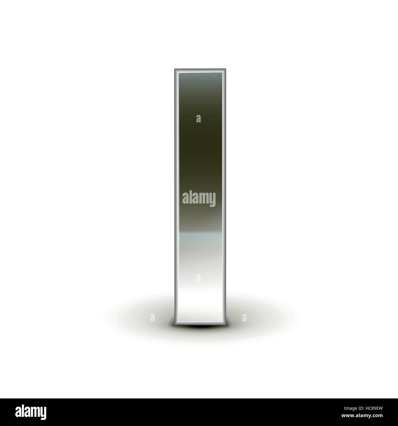 3d silver steel letter I isolated white background Stock Vector Image ...