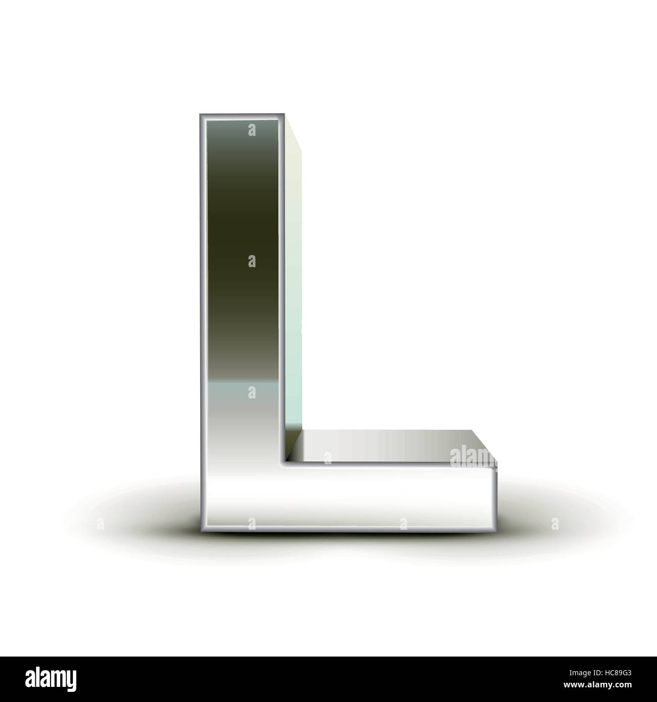 3d silver steel letter L isolated white background Stock Vector Image ...