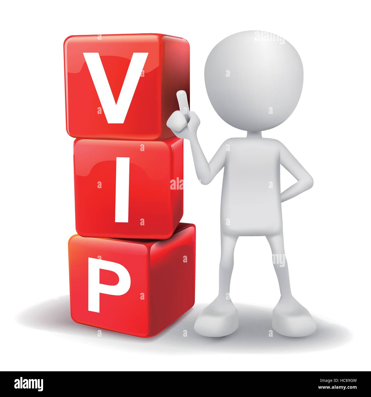 vector 3d human with word VIP very important person cubes on white ...