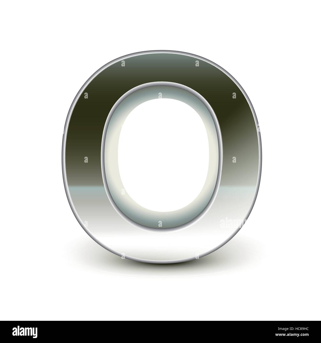 3d silver steel letter O isolated white background Stock Vector Image ...