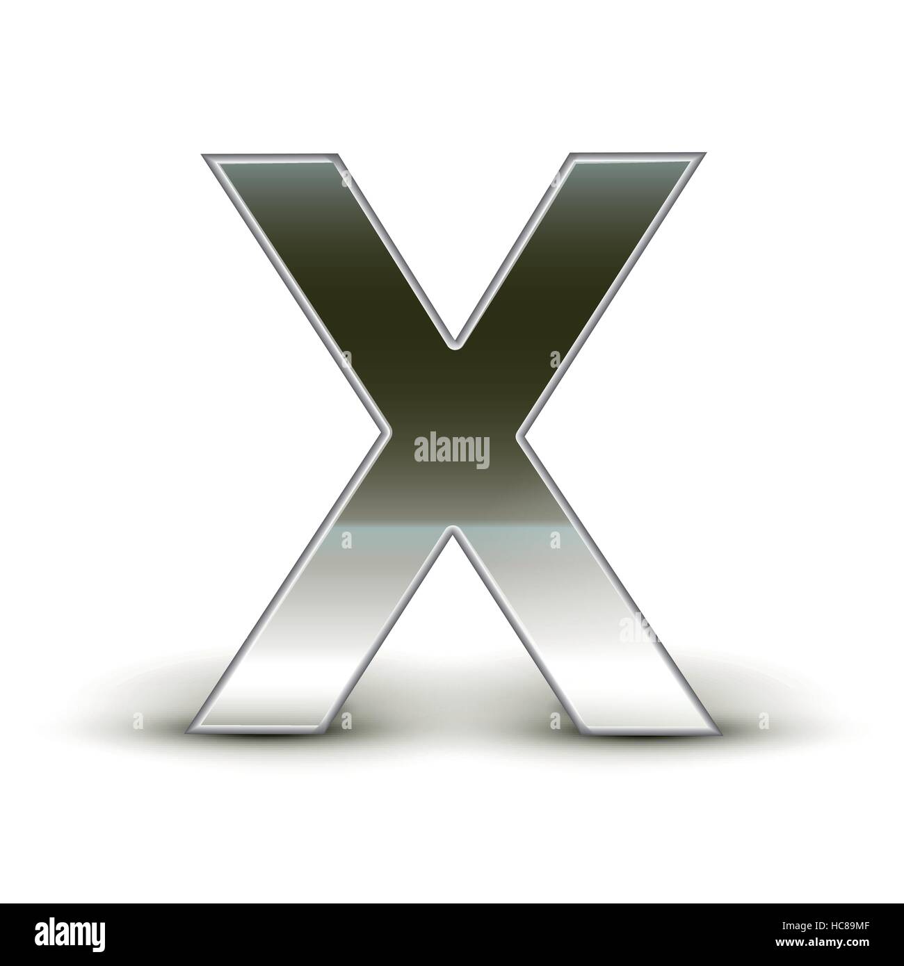 3d silver steel letter X isolated white background Stock Vector Image ...