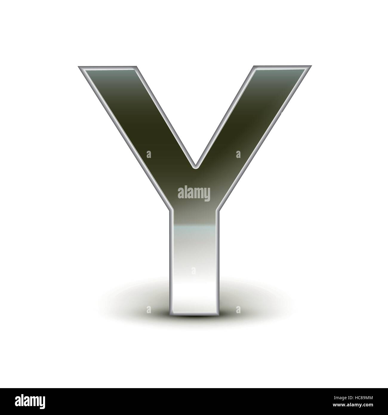 3d silver steel letter Y isolated white background Stock Vector Image ...