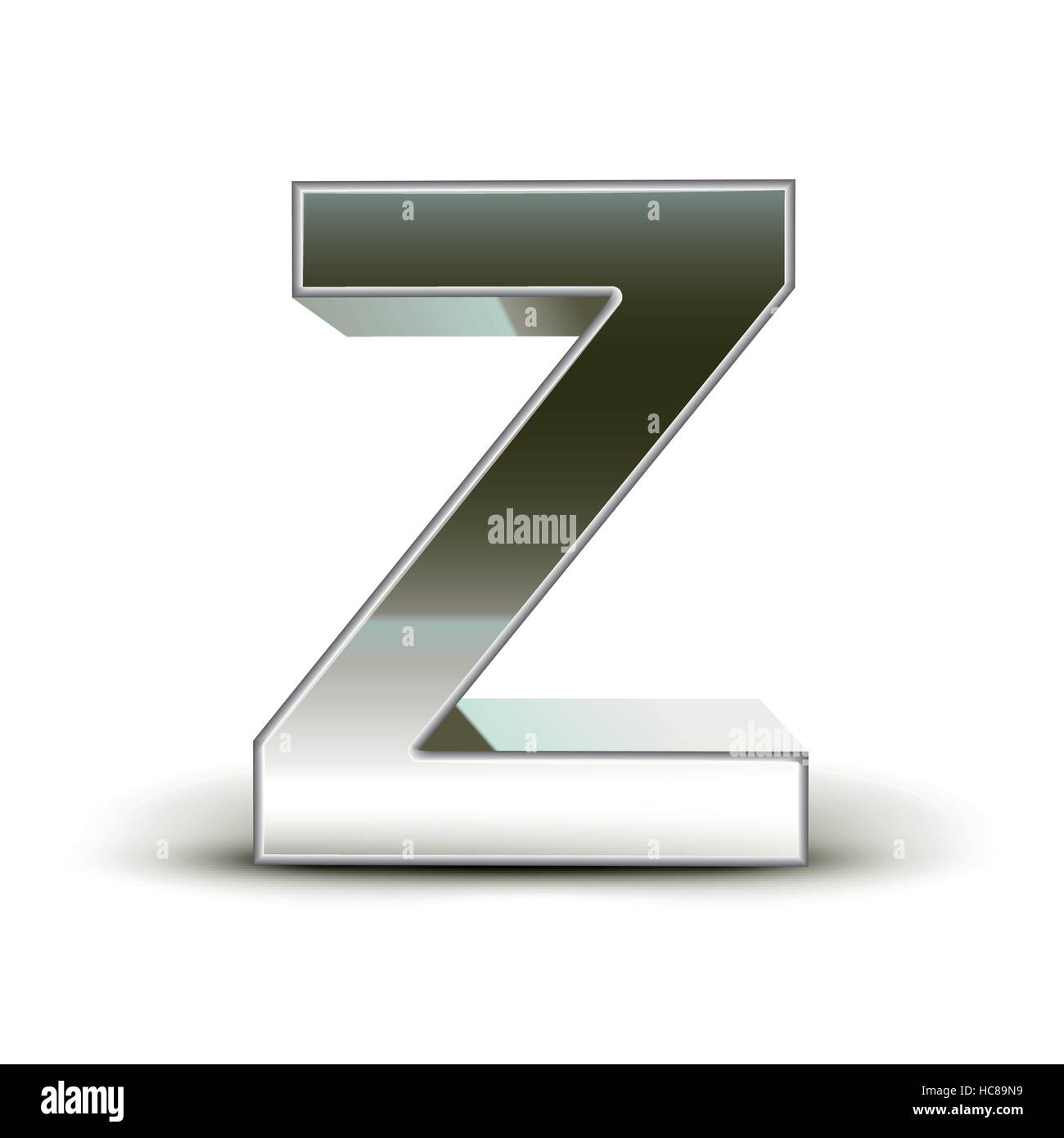 3d silver steel letter Z isolated white background Stock Vector Image ...