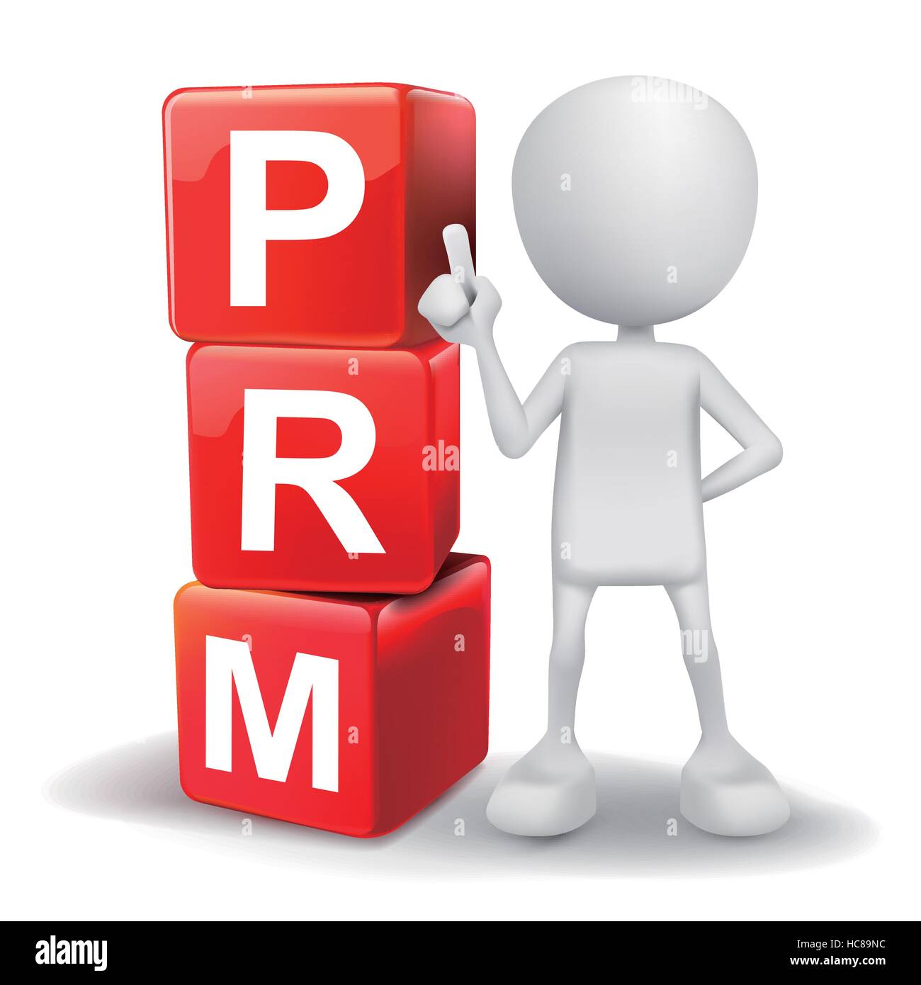 vector 3d human with word PRM partner relationship management cubes on ...