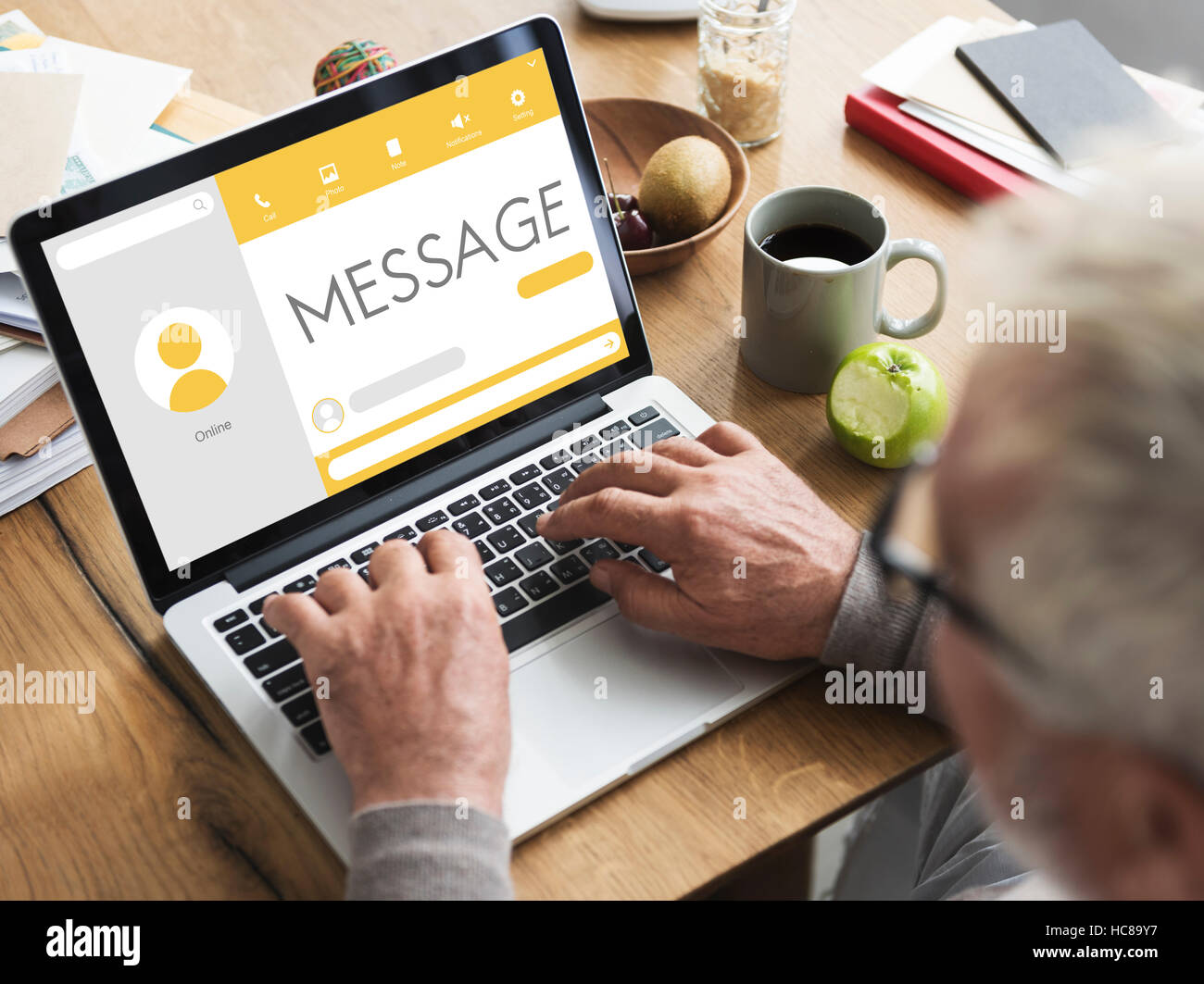 Message Live Chat Communication Concept Stock Photo - Alamy
