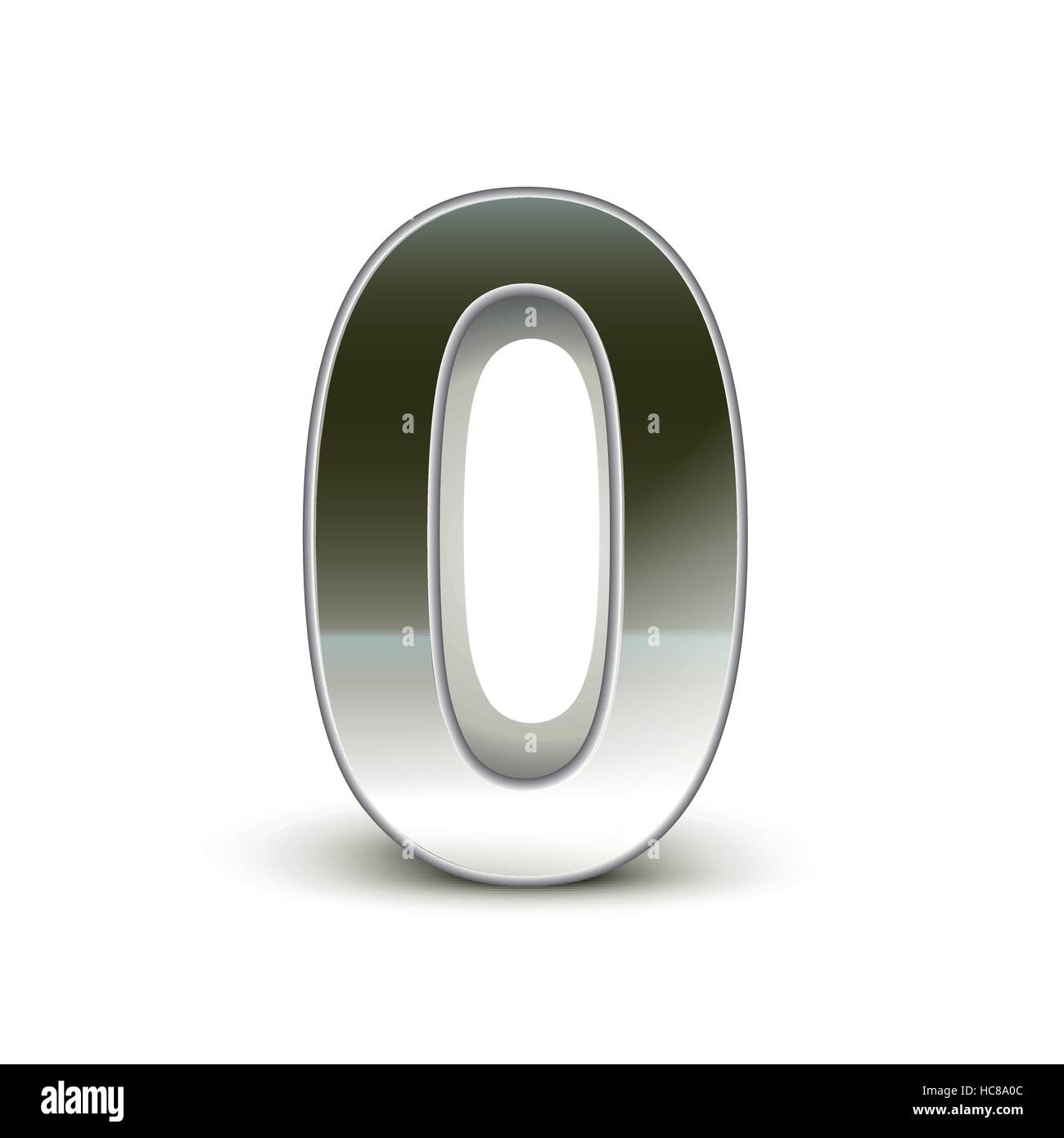 3d silver steel number 0 isolated white background Stock Vector Image ...