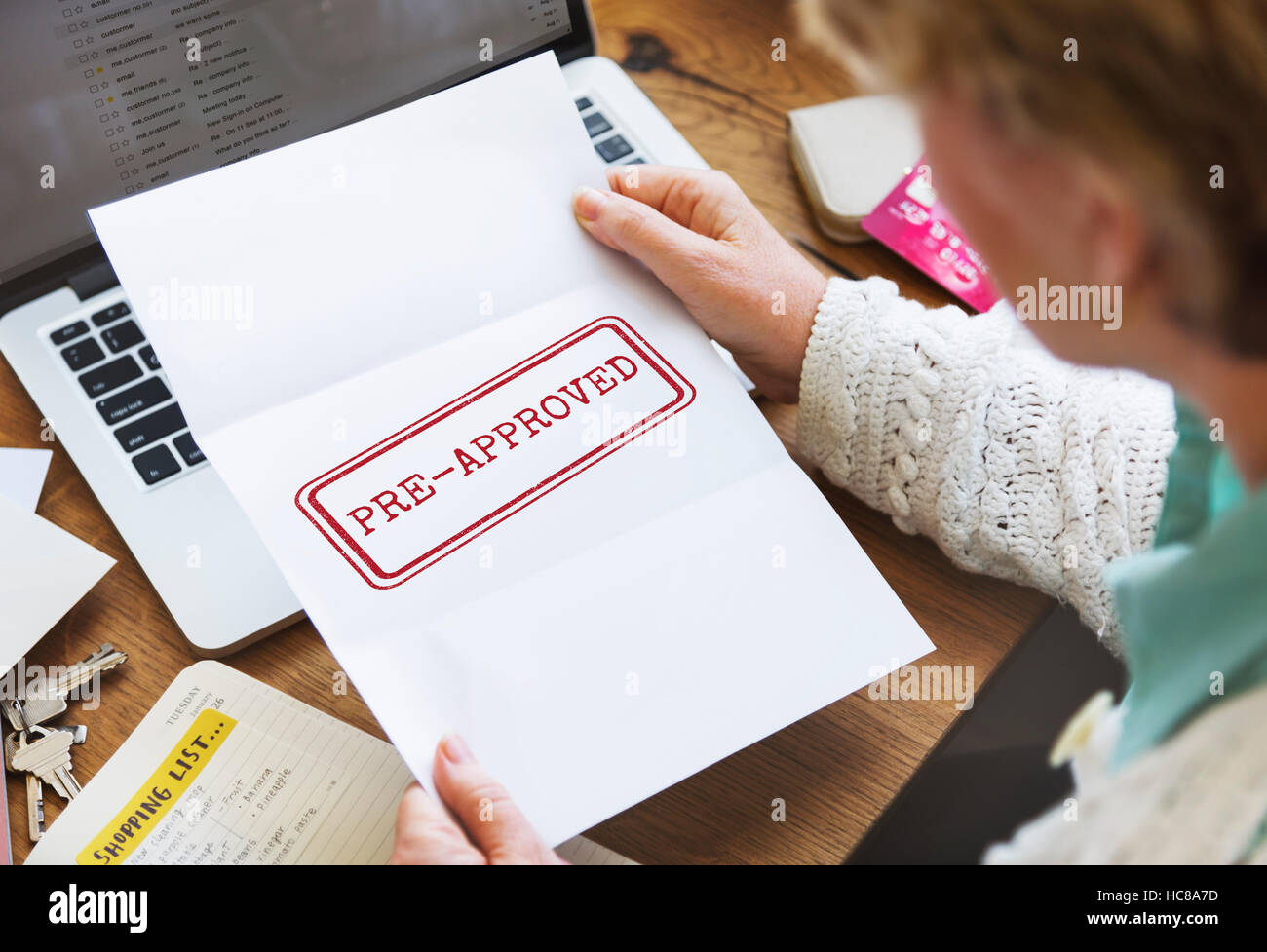 Pre-Approved Choice Mark Selection Status Option Concept Stock Photo ...