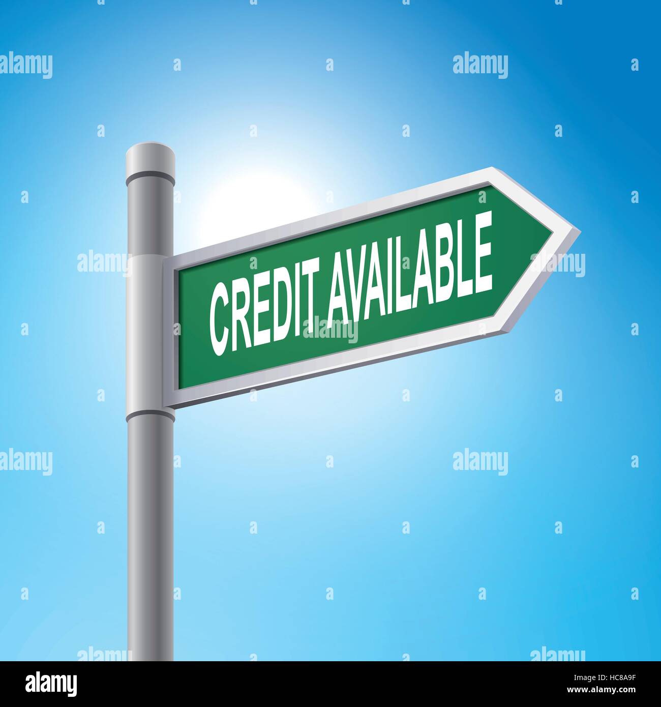 crossroad 3d vector road sign saying credit available Stock Vector ...