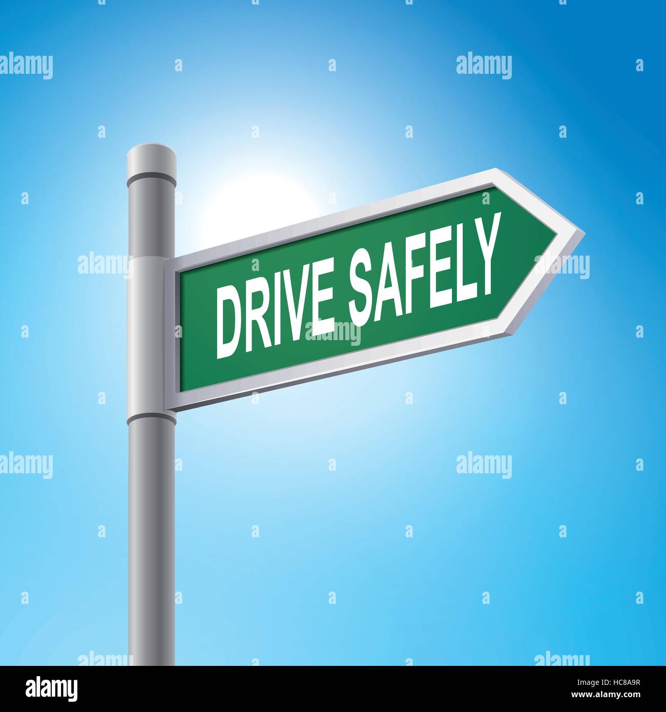 crossroad 3d vector road sign saying drive safety Stock Vector Image ...