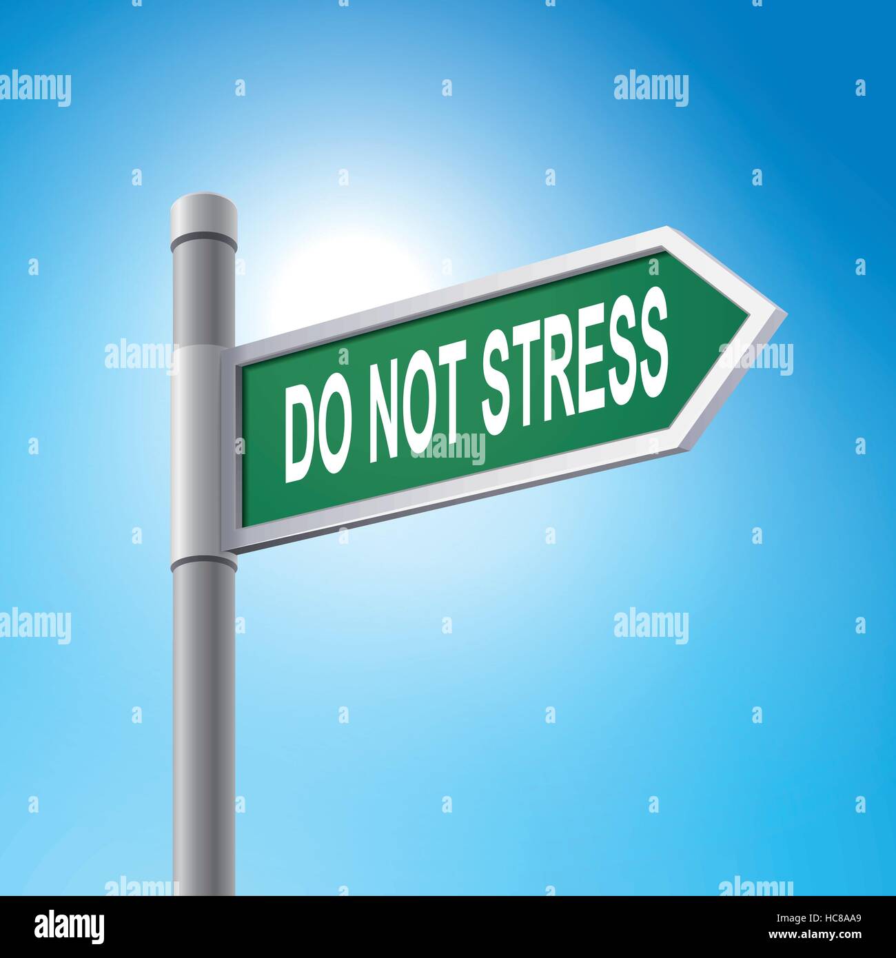crossroad 3d vector road sign saying do not stress Stock Vector Image ...