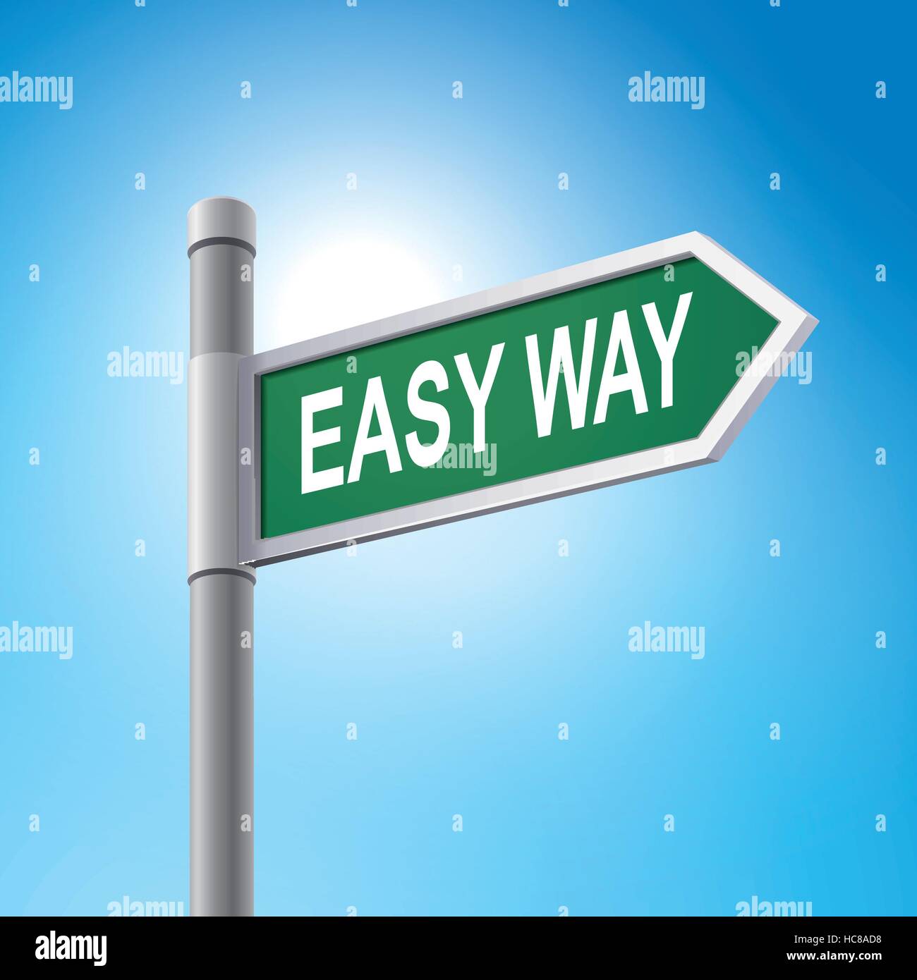 Easy way road sign Stock Vector Images - Alamy