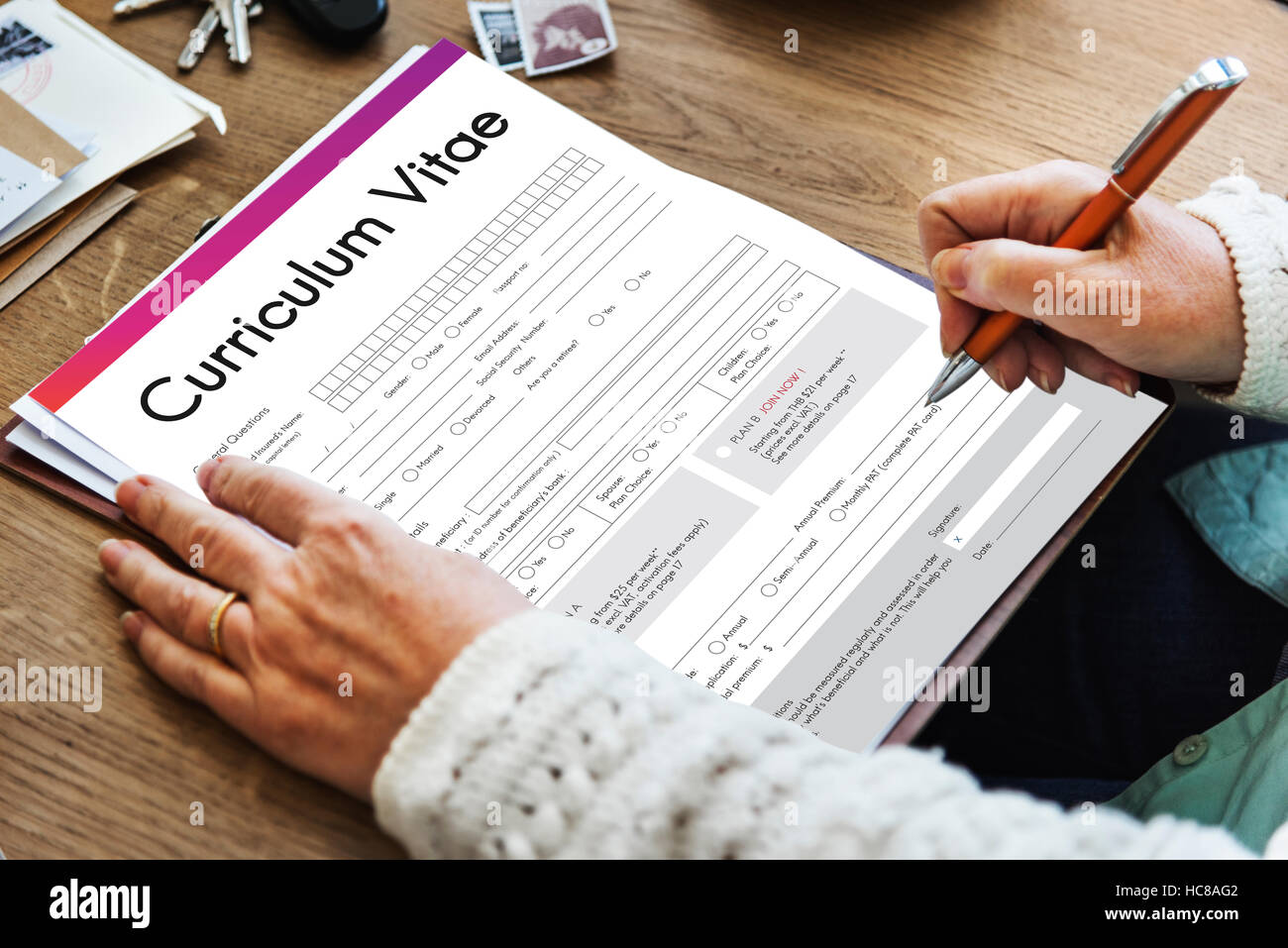 Curriculum Vitae Biography Form Concept Stock Photo - Alamy