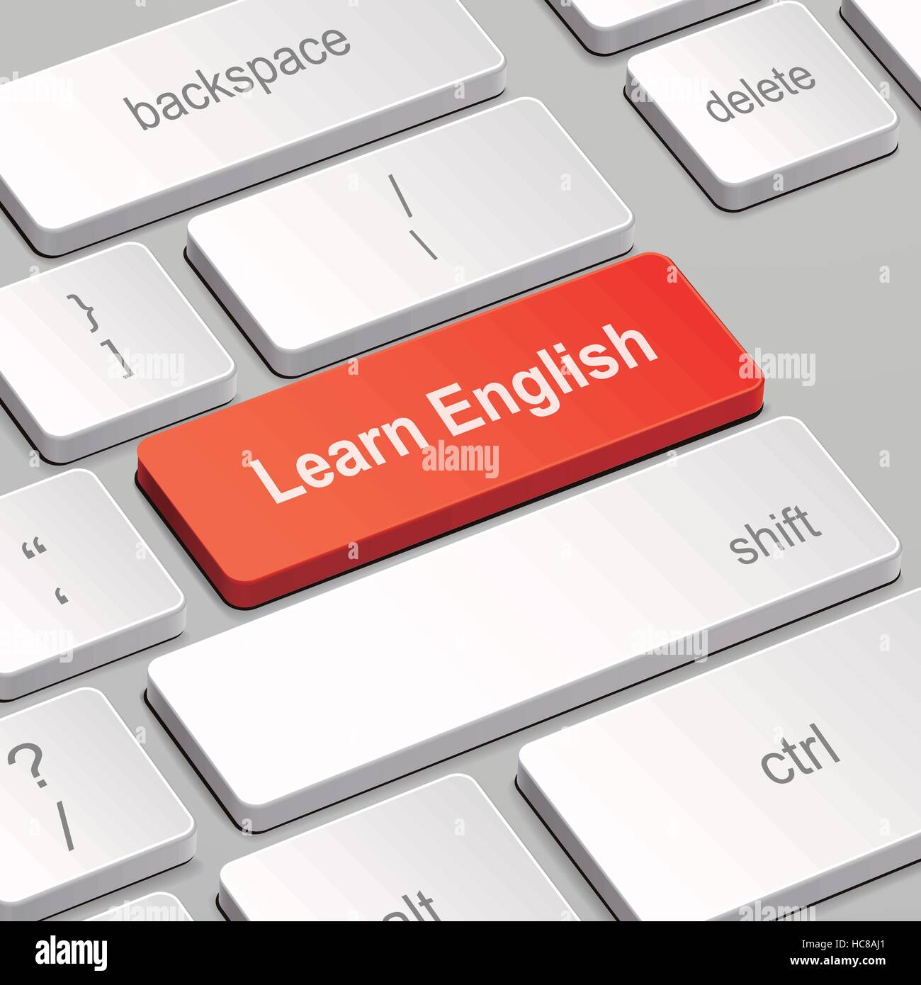 message on keyboard enter key, for learning English concepts Stock ...