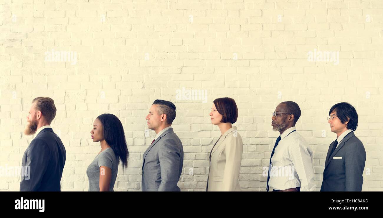 Business People Standing In Line