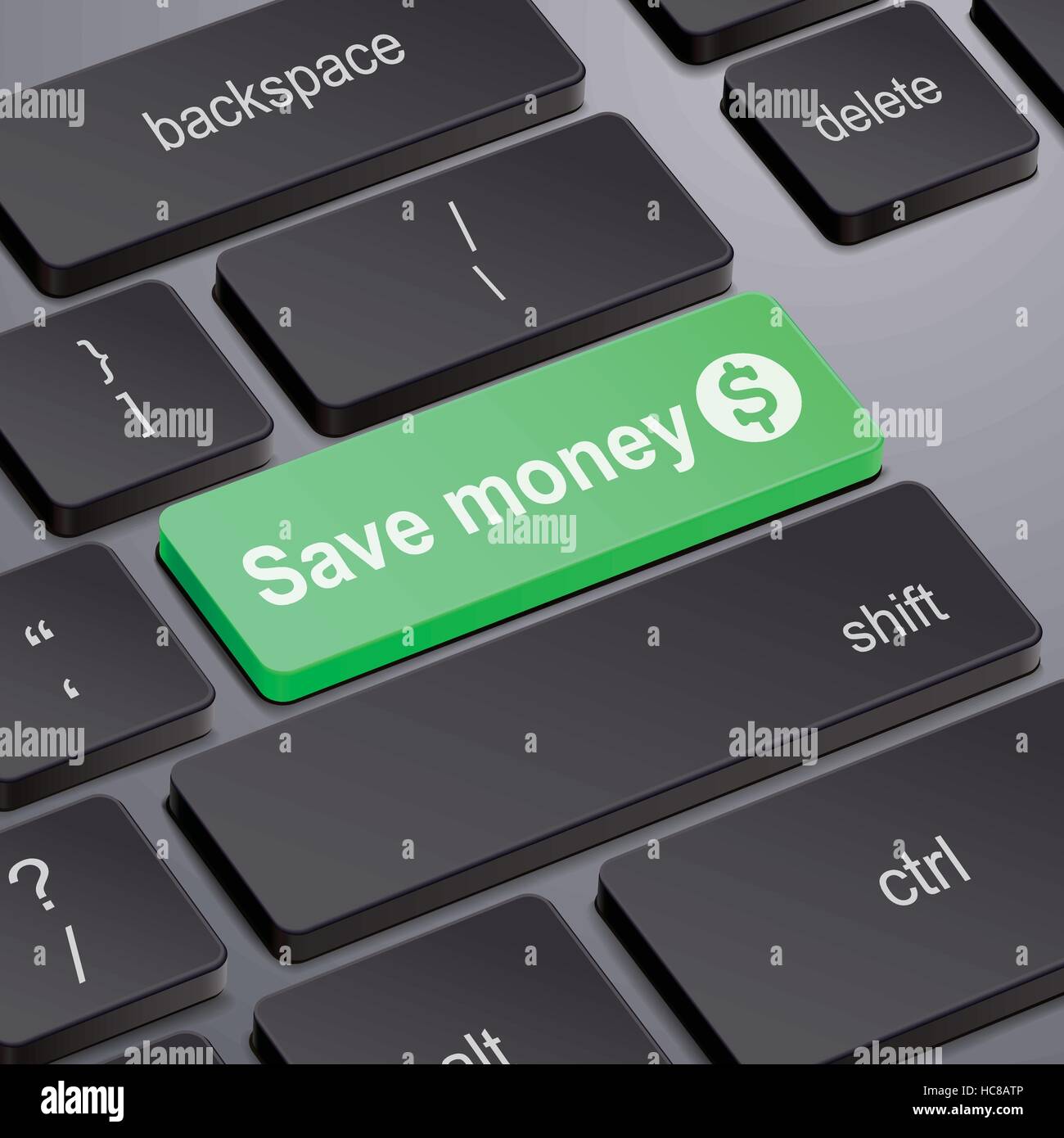 message on keyboard enter key, for save money concepts Stock Vector ...