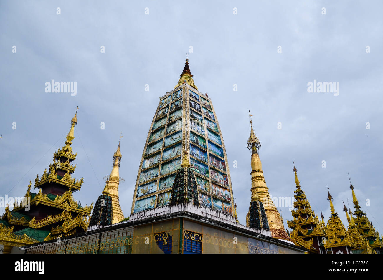 Myanmar famous sacred place and tourist attraction landmark, Shwedagon ...