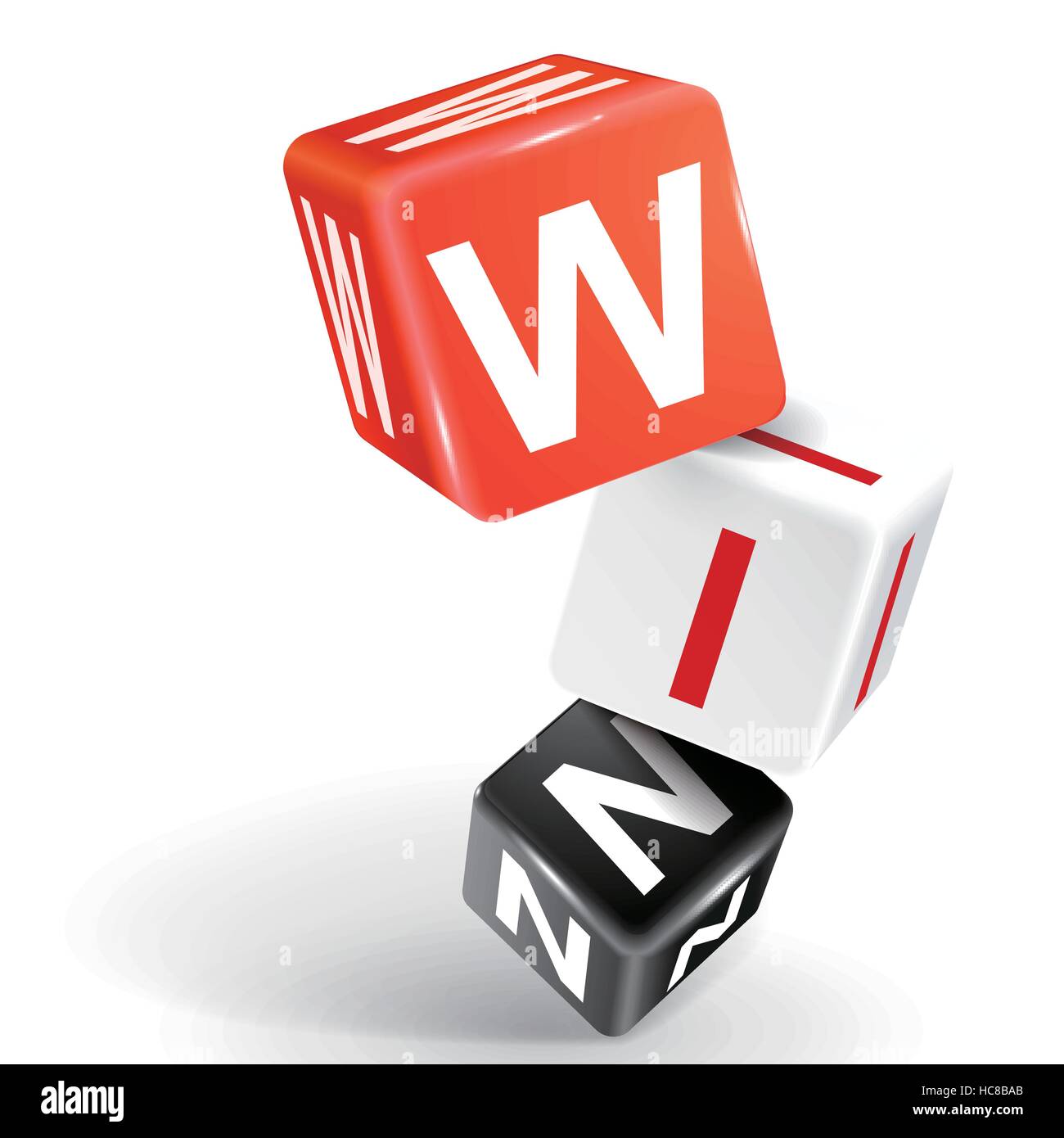 vector 3d dice with word WIN on white background Stock Vector Image ...