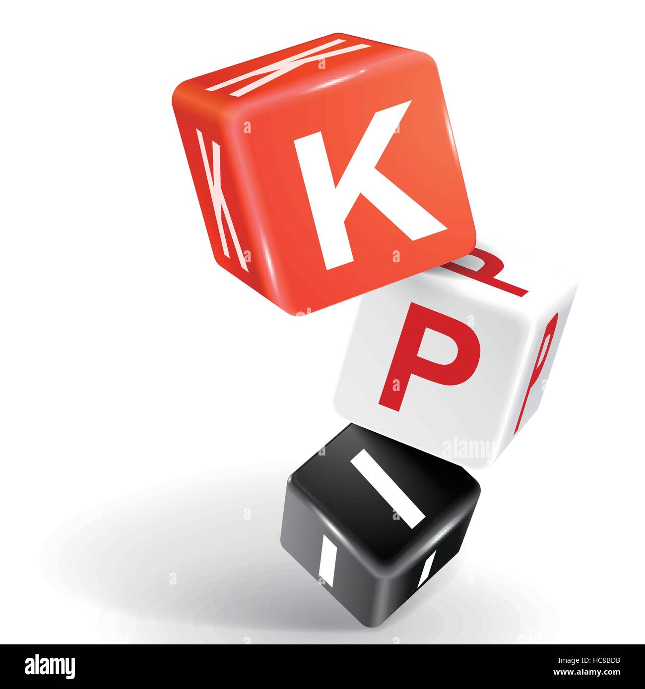 vector 3d dice with word KPI Key Performance Indicator on white ...