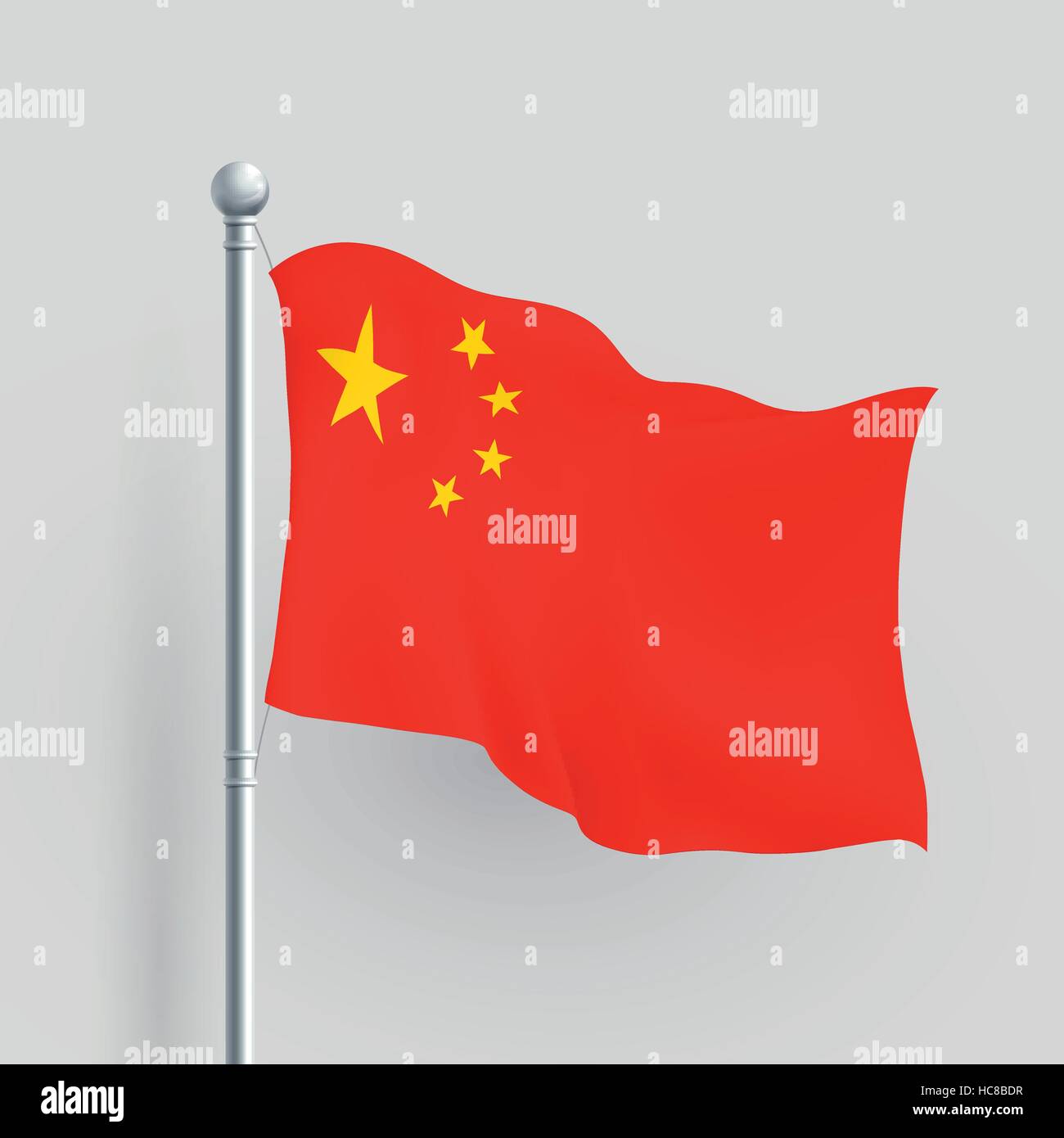 Chinese flag blowing wind Stock Vector Images - Alamy